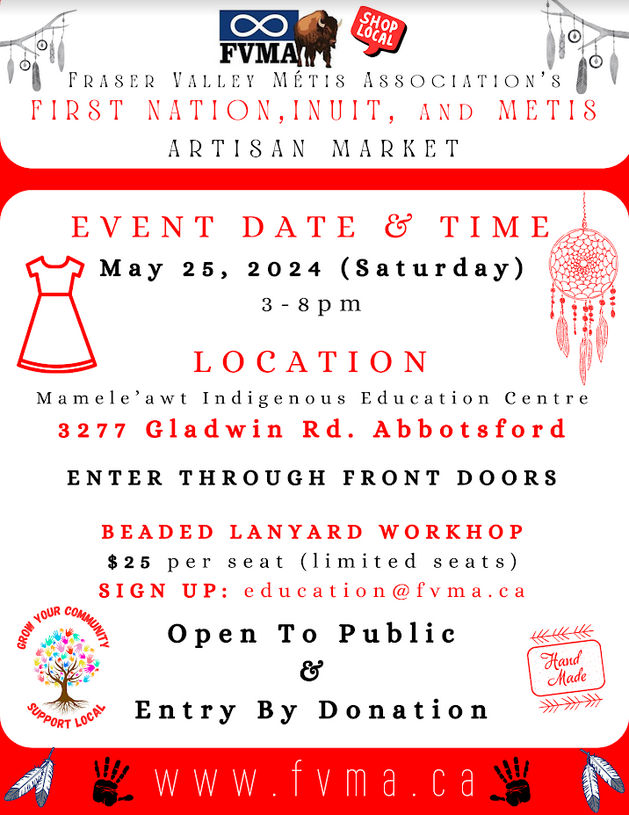 Fraser Valley Metis Association Artisan Market on May 25 – FVN