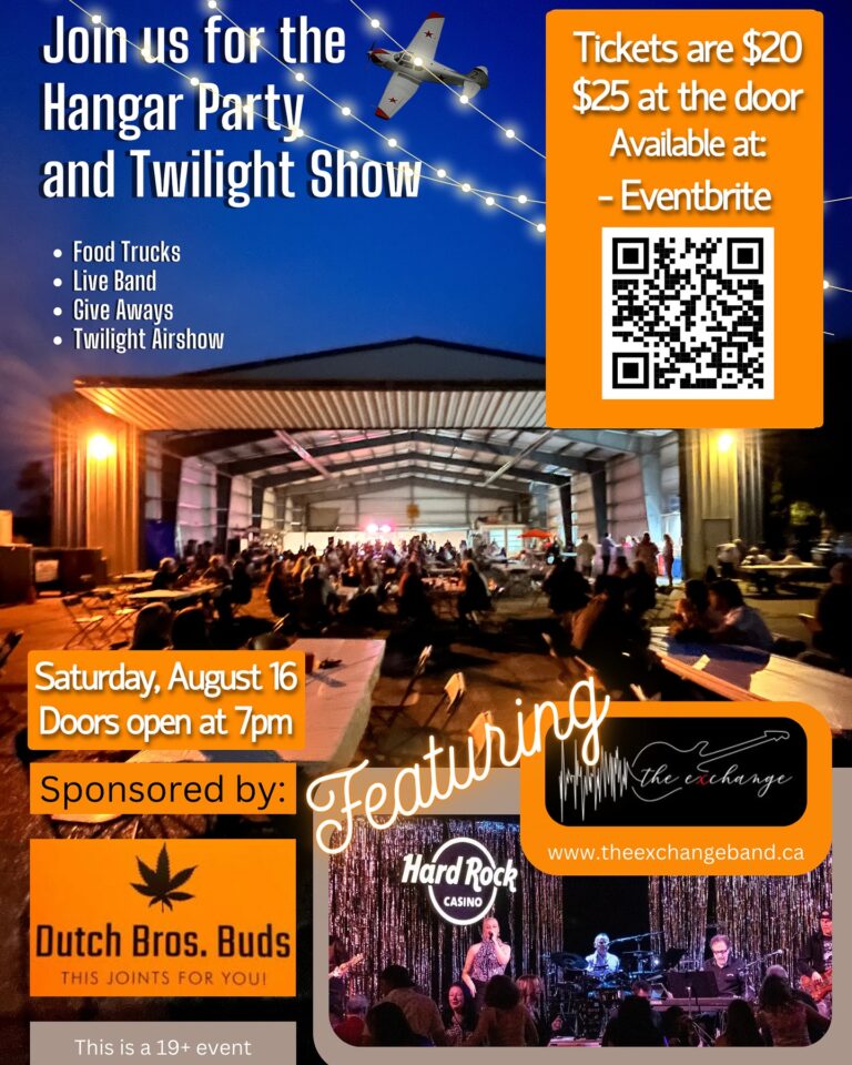 2025 Chilliwack Flight Fest Airshow – August 16 (Hanger Party & Dance ...